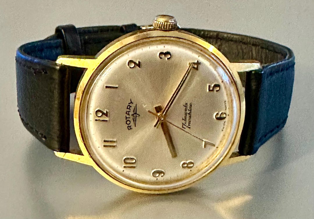 Vintage Rotary 17 Jewels Incabloc Mechanical Gold Toned Lovely Swiss ...