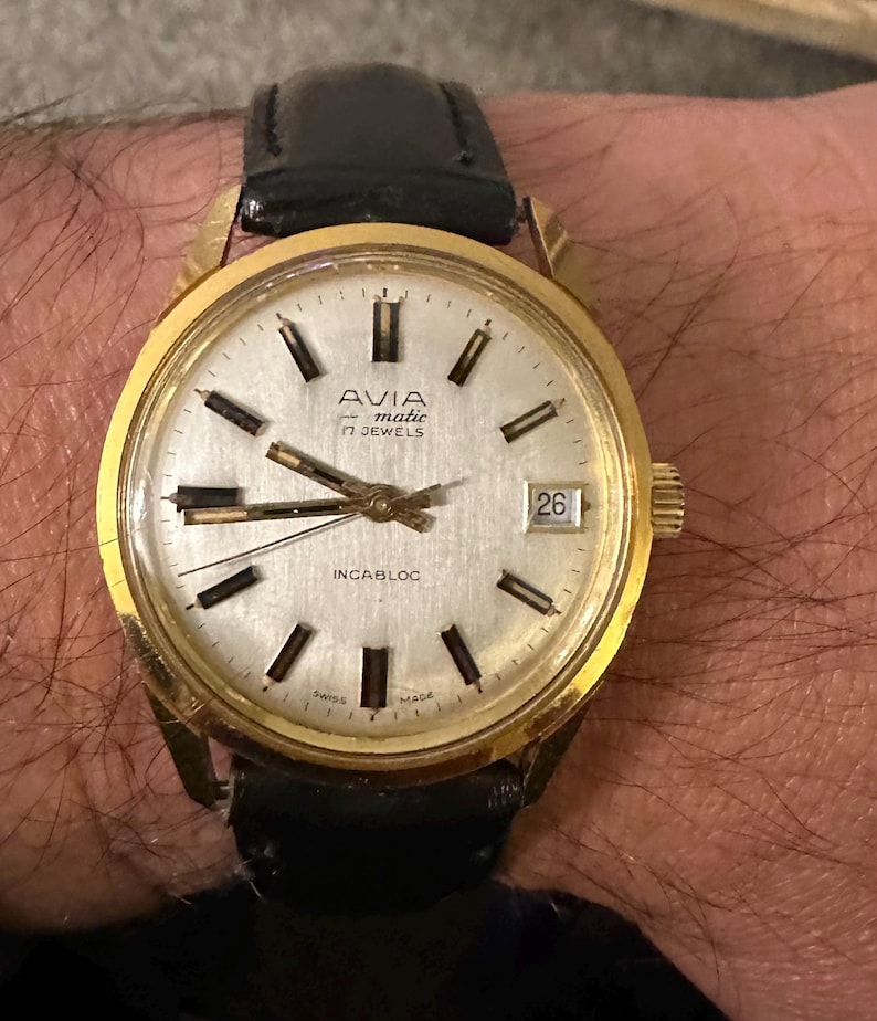 Vintage Rare Avia Matic 17 Jewels Incabloc Automatic Swiss Men's Watch ...