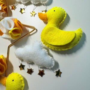 Yellow Ducks Baby Mobile With Clouds and Stars Nursery Crib Mobile for ...