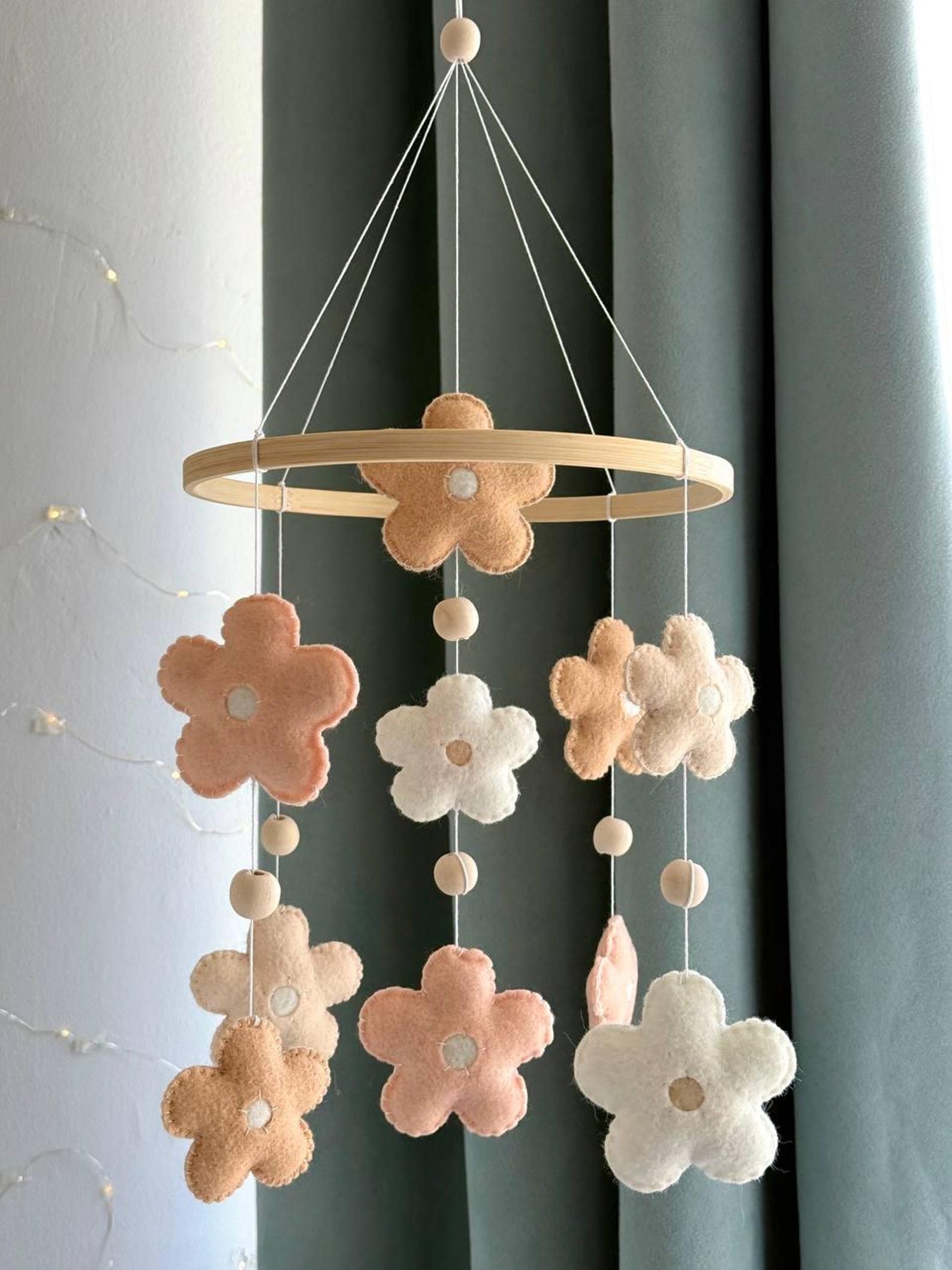 Felt Floral Baby Mobile for Crib – Daisy Mobile – Handmade Felt Baby ...