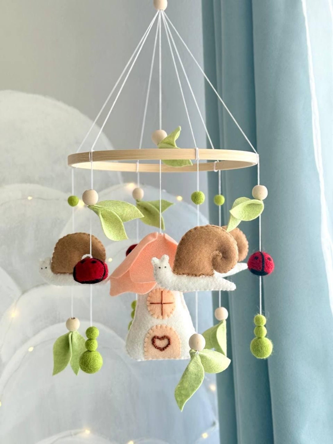 Enchanted Forest Baby Mobile – Handmade Felt Snail & Mushroom Crib ...