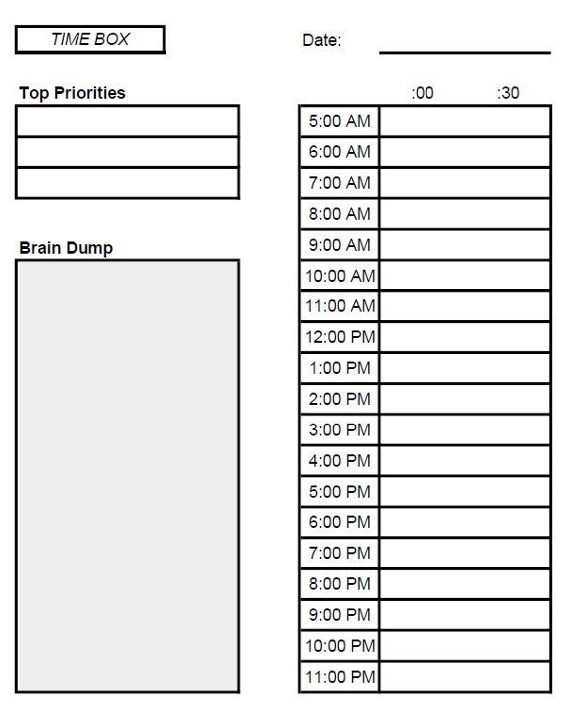 Daily Time Management Planner Template Download PDF & Excel - Etsy