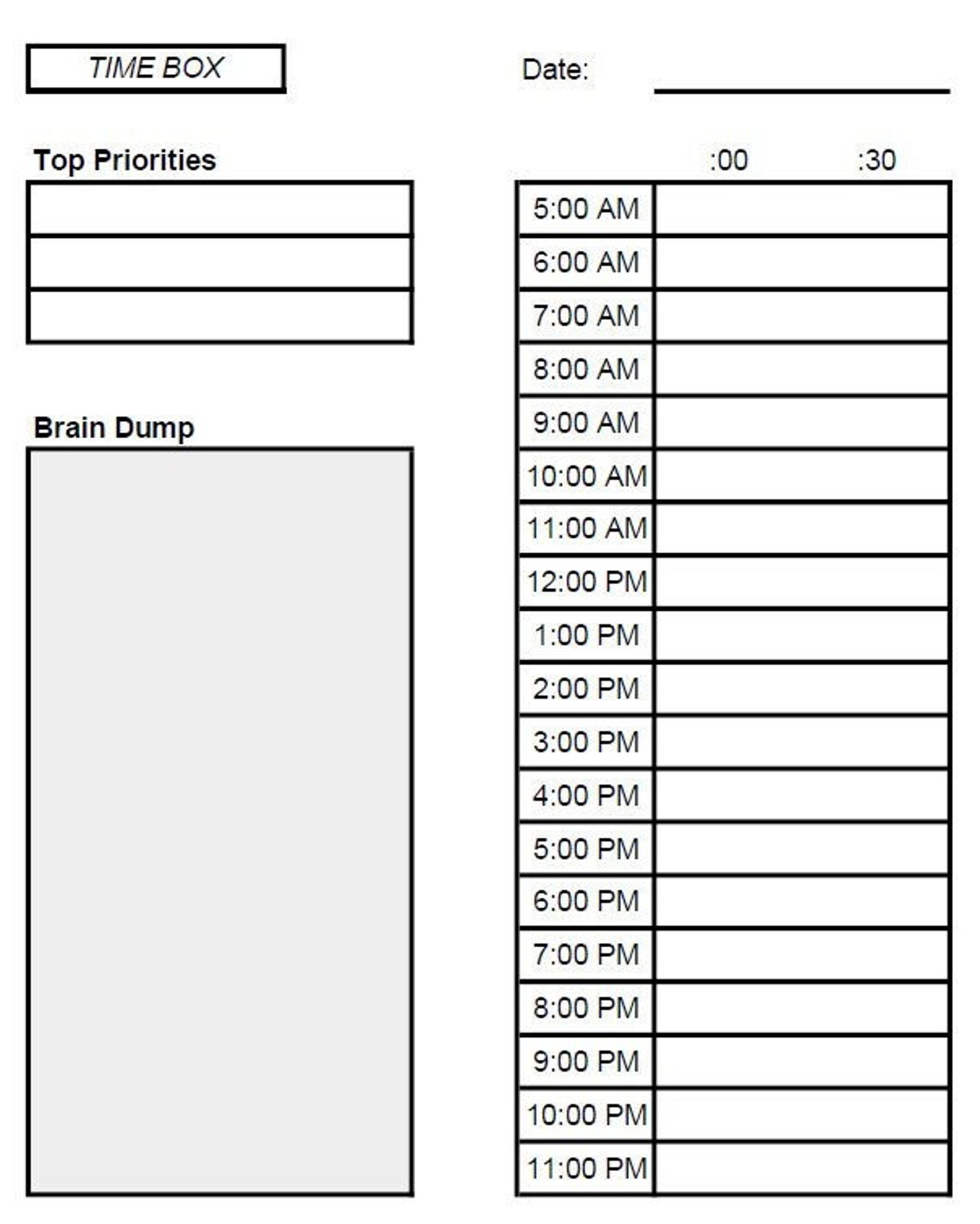 Daily Time Management Planner Template Download (PDF & Excel) - Etsy