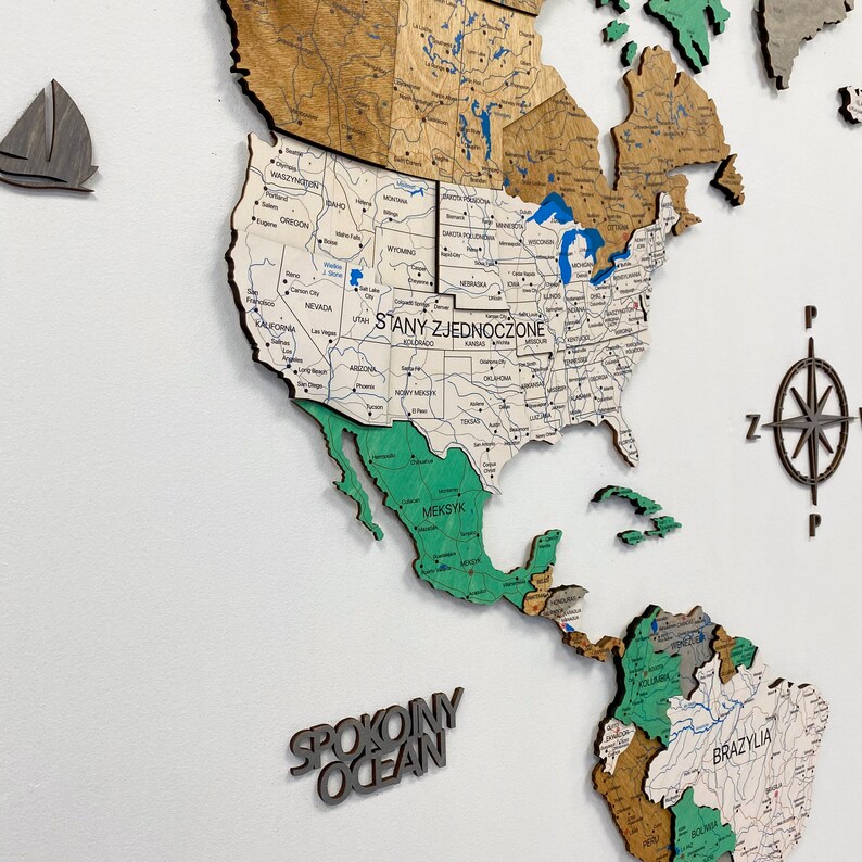 3D WORLD MAP Classy Wall Art Beautiful Wall Hanging World - Etsy