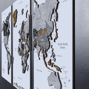 Handmade 3D Wooden World Map Wall Art: Push Pin Travel Map - Etsy