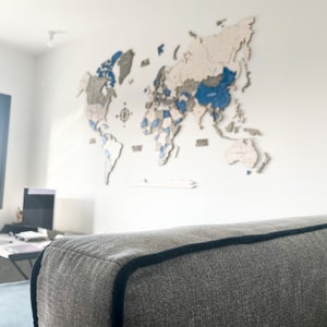 3D Large Wood World Map Wall Art, New Home Map of the World, Office ...