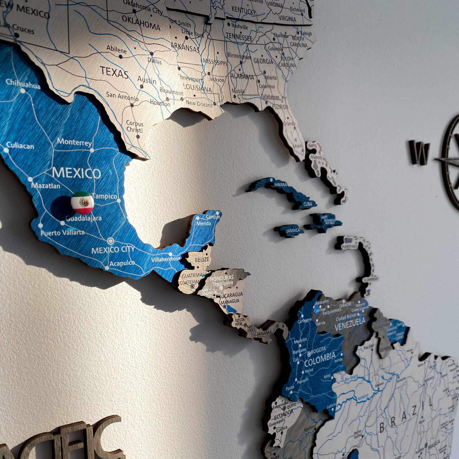 Home Decor and Gifts Wooden Wall Map World Map Wood World - Etsy