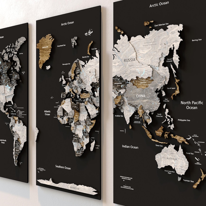 Large Wall World Map - Etsy