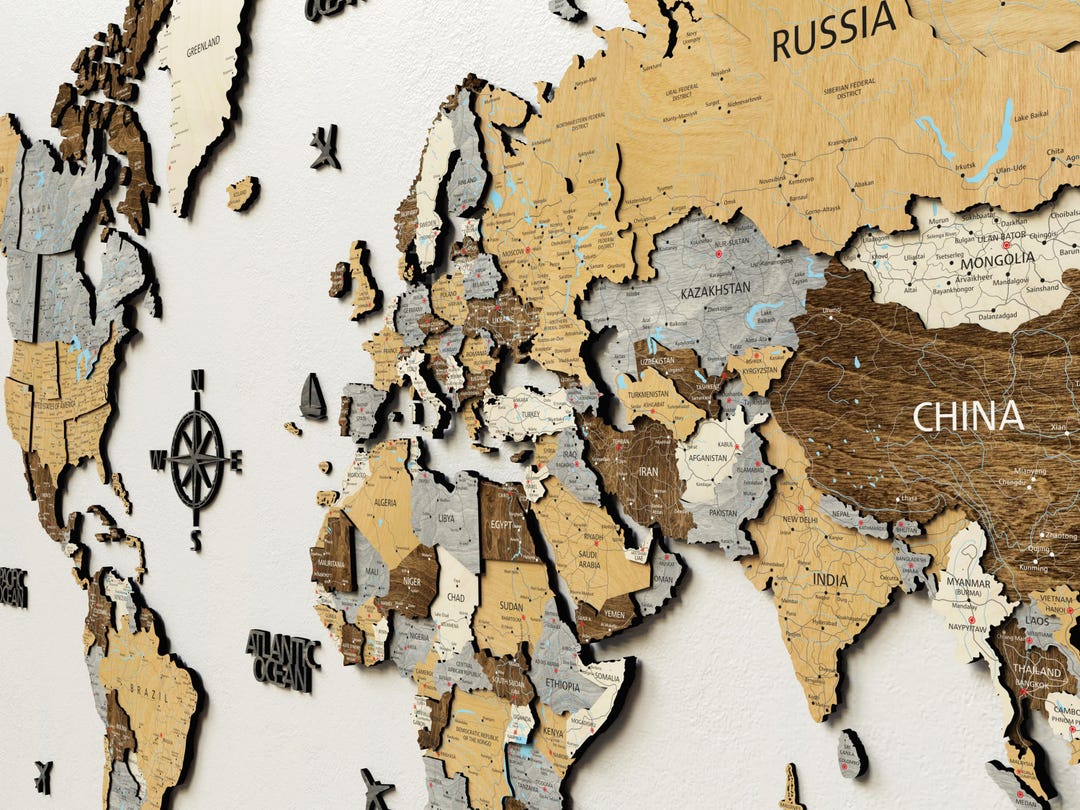 Wooden World Map Christmas Wall Decor and Gifts, Unique World Map ...