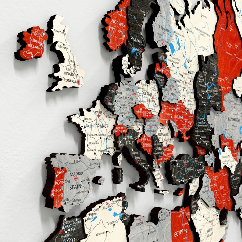 Handcrafted Wooden World Map Home Wall Decor Travel Wall - Etsy