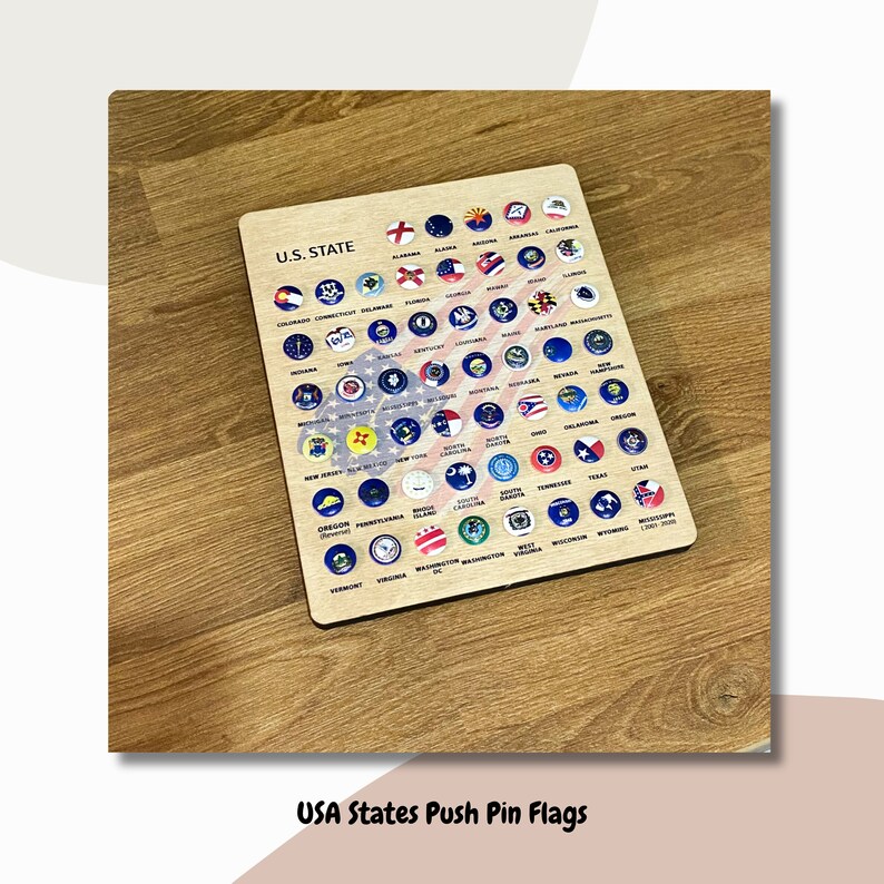 USA Wooden Map: Printed Push Pin Travel Wall Art - Etsy