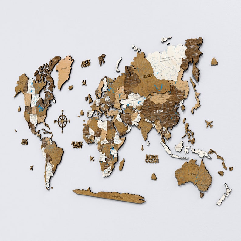 Large 3D Wooden World Map for Office and Home Decor Unique - Etsy Large 3D Wooden World Map for Office and Home Decor Unique - Etsy