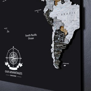 Handmade 3D Wooden World Map Wall Art: Push Pin Travel Map - Etsy