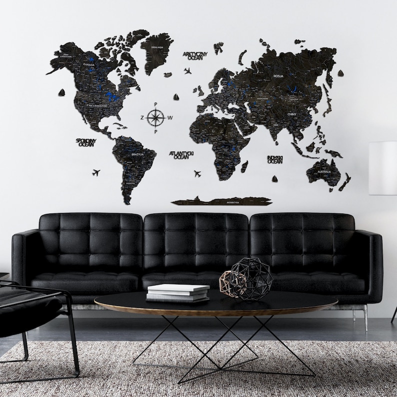 Wooden World Map Wall Decor 3D World Map World Map Wood - Etsy