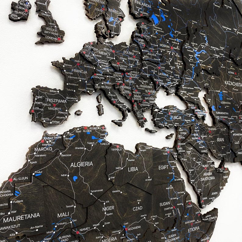 Wooden World Map Wall Decor 3D World Map World Map Wood - Etsy