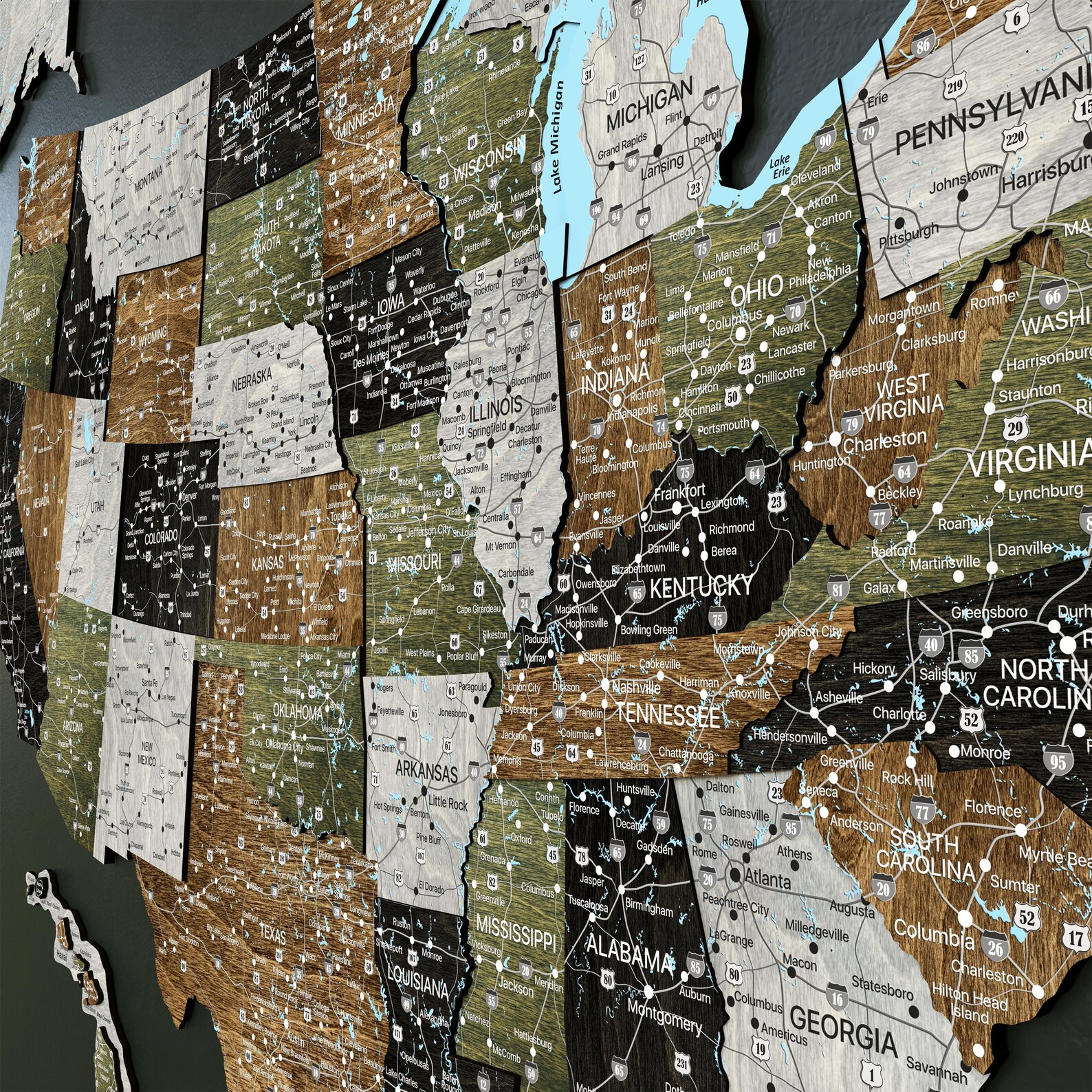 Rustic USA Push Pin Map - Large Wall Art for Travelers - Etsy