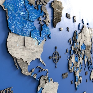 Office Wall World Map, Bedroom Wall Wood Map, Living Room Large Map ...