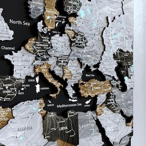 Handmade 3D Wooden World Map Wall Art: Push Pin Travel Map - Etsy