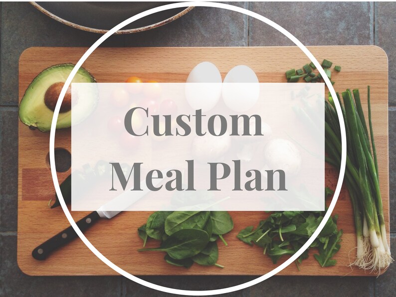 Custom Meal Plan Grocery List Breakfast, Lunch, Dinner, Snacks Healthy ...