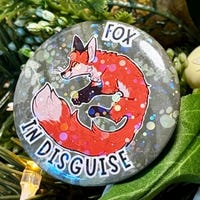 Therian Sparkly Pin Badge, Holographic Badge, Furry Accessory ...