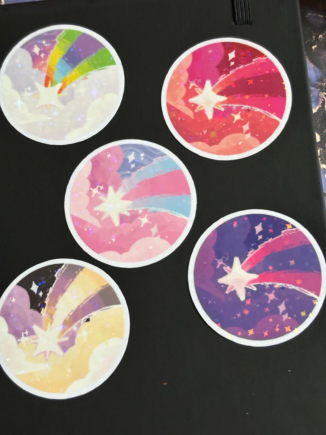 Pride Shooting Star Sticker | 2” Holographic Round Vinyl Subtle Pride ...