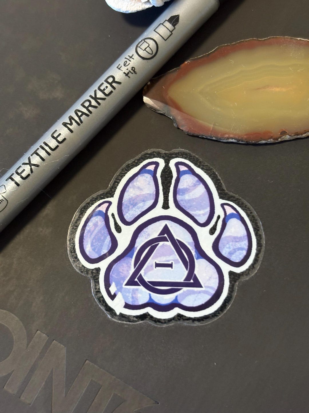 Therian Paw Sticker | 2” Clear Vinyl Theta Delta Blue Sticker - Etsy