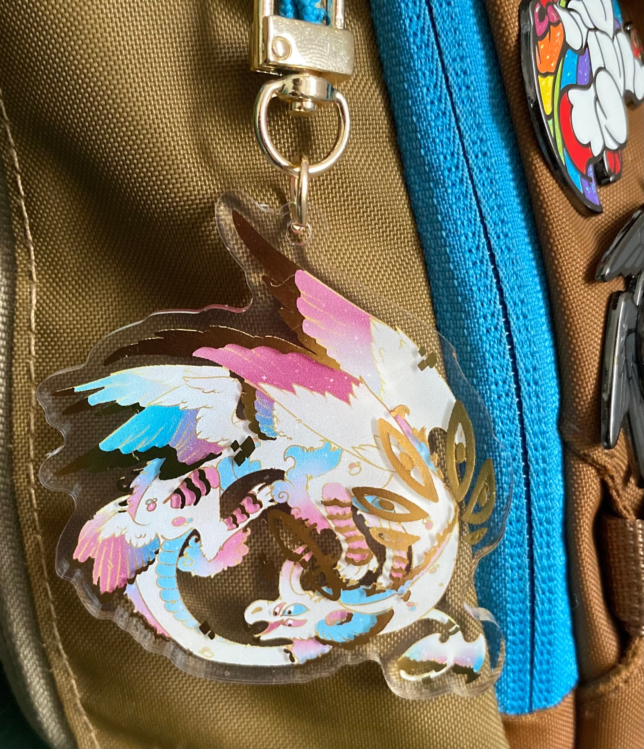 Trans Seraph Angel Dragon Discreet Pride Keychain Acrylic - Etsy Australia