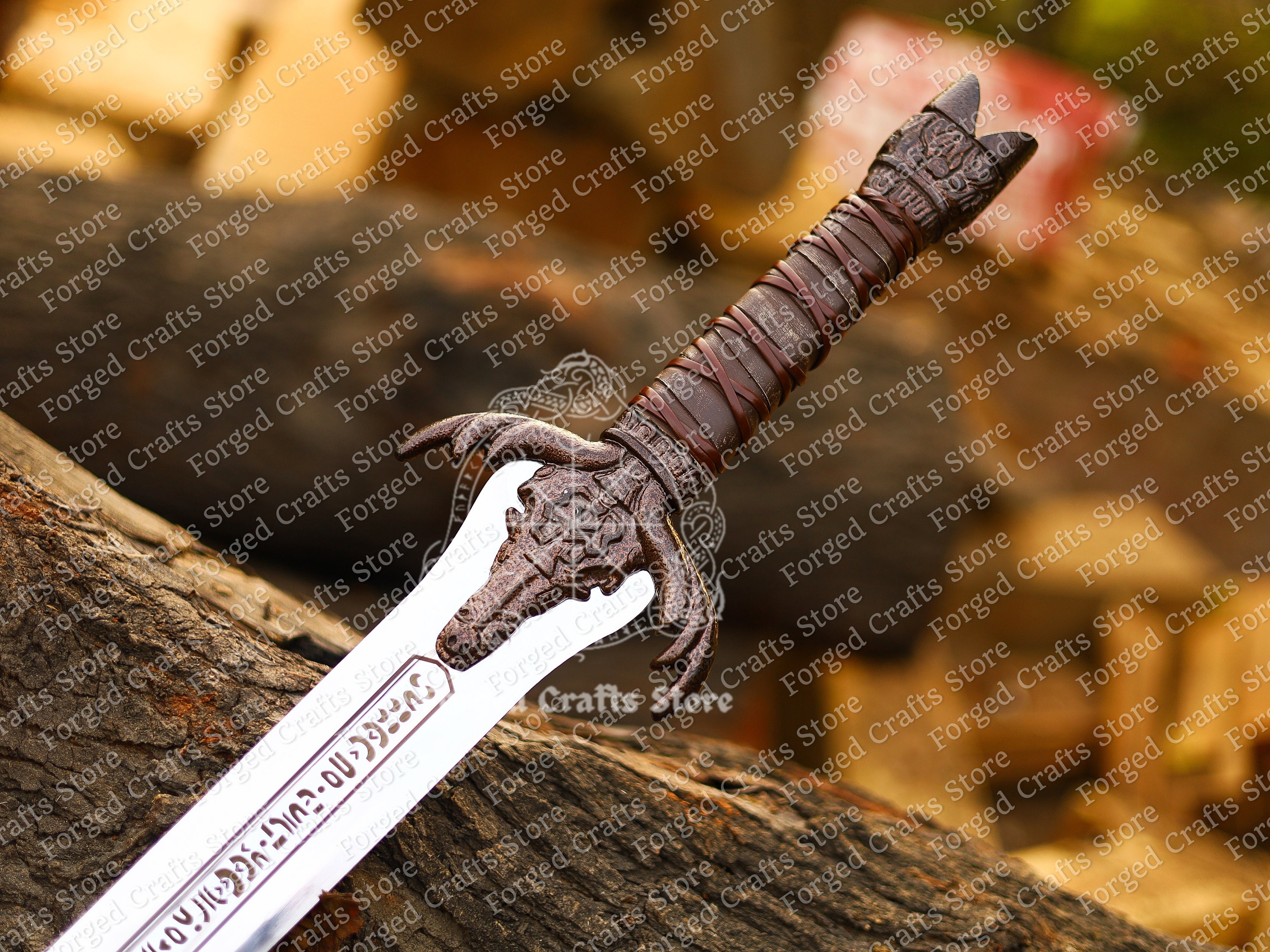 Hand Forged Conan Barbarian Destroyer Atlantean Sword King Viking Sword ...
