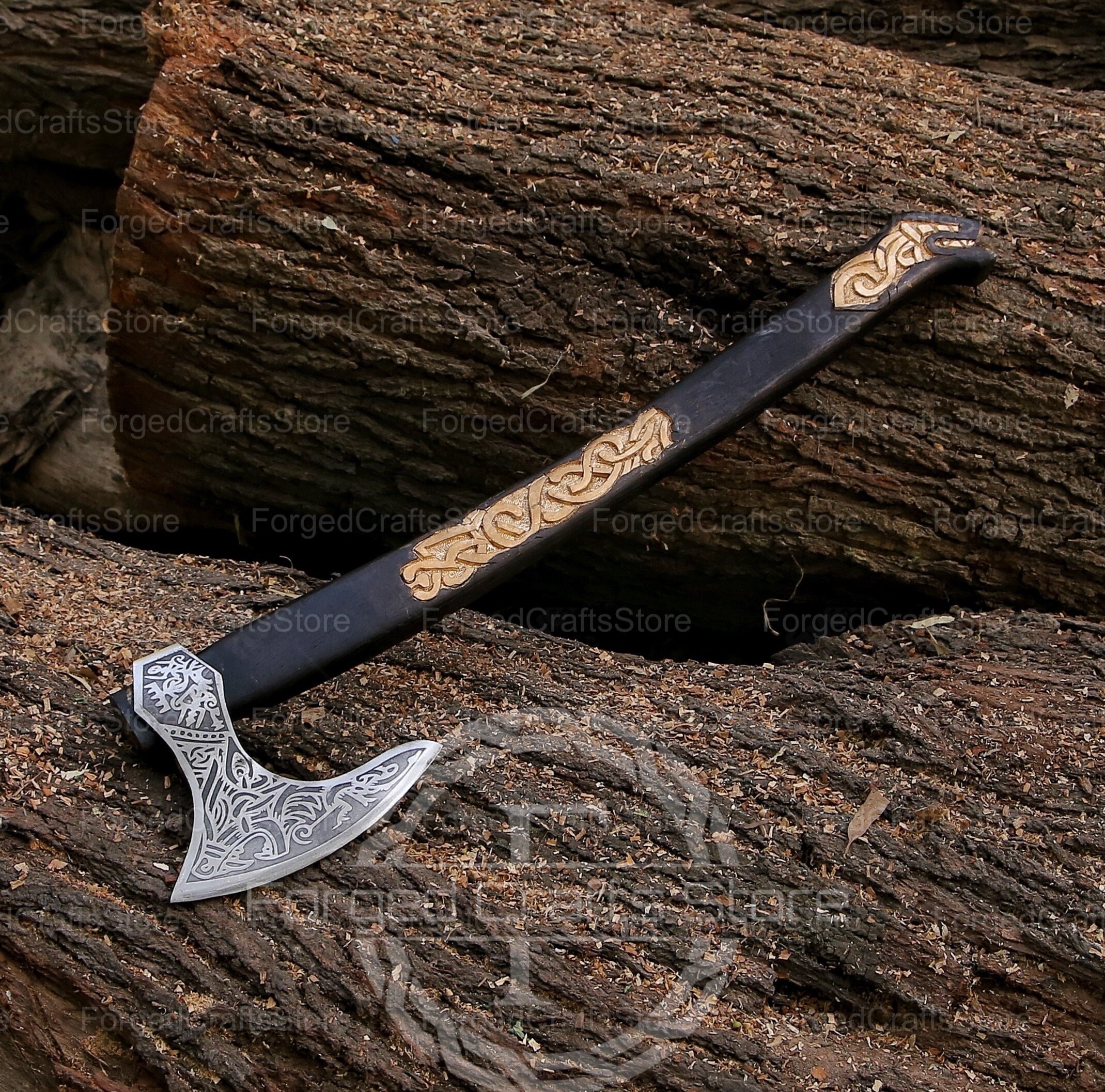 Customize Forged Camping Axe, God of War, Battle Ready, Hand Carved ...