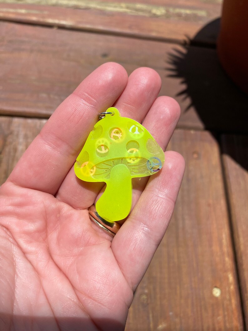 Neon Mushroom Keychains - Etsy