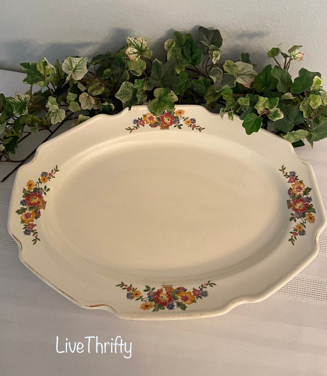 1 Vintage Stetson China Co 13 3/8 X 10 Platter Made in USA Chicago - Etsy