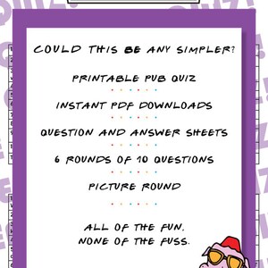 FRIENDS Printable English Pub Quiz FRIENDS Trivia Instant - Etsy