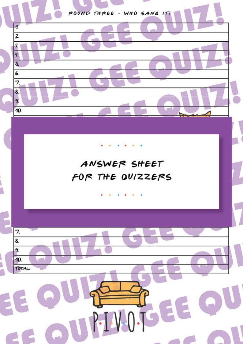 FRIENDS Printable English Pub Quiz | FRIENDS Trivia | Instant Download ...