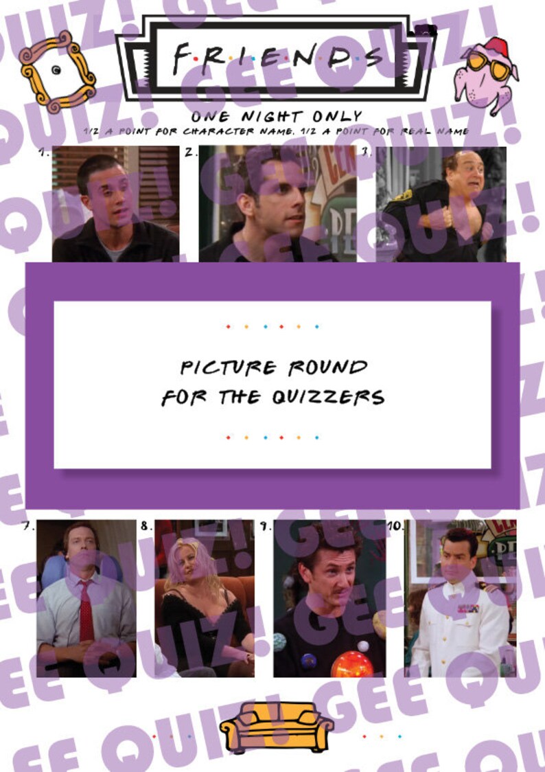 FRIENDS Printable English Pub Quiz | FRIENDS Trivia | Instant Download ...