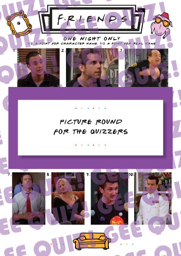FRIENDS Printable English Pub Quiz | FRIENDS Trivia | Instant Download ...