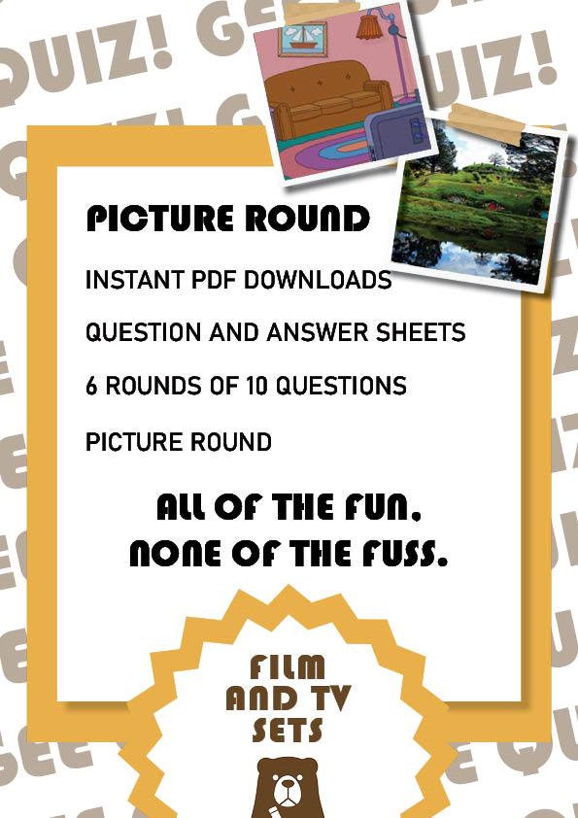 Printable English Pub Quiz Picture Round Film and Series Sets Instant ...