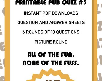 Printable English Pub Quiz #2 | Instant Download | Picture Quiz | Music ...