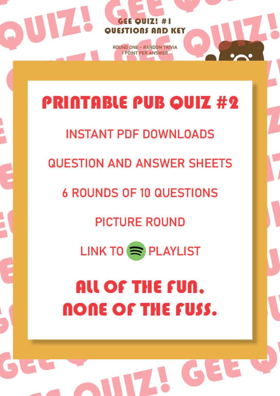 Printable English Pub Quiz 2 Instant Download Picture Quiz Music Quiz ...