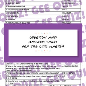 FRIENDS Printable English Pub Quiz | FRIENDS Trivia | Instant Download ...