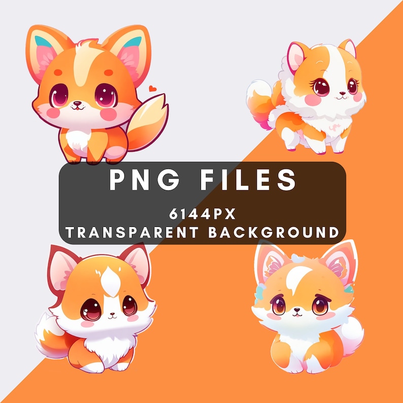 10 Cute Chibi Fox Cliparts Transparent Background 10 High Quality Pngs ...