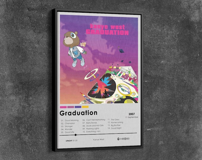 Kanye West Poster, Graduation, Kanye West Playlist Canvas, Graduation ...