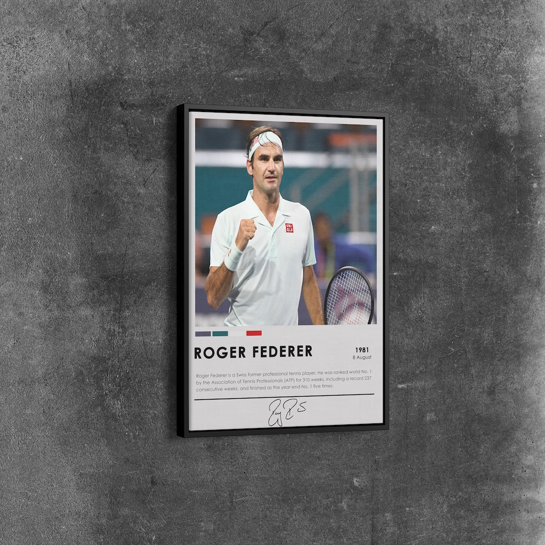 Motivational Canvas , Roger Federer Quote Canvas, Tennis Fan Gift ...
