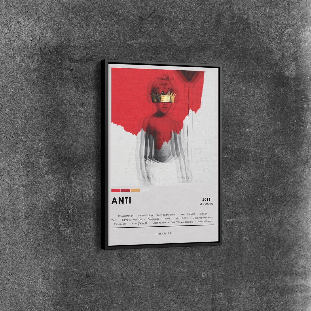 Rihanna, Anti Album Cover Canvas, Music Decor, Rihanna Fan Gifts, Music ...