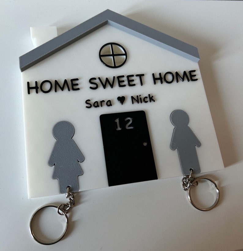 Couple Personalised His and Hers House Key Holder With Names and Door ...