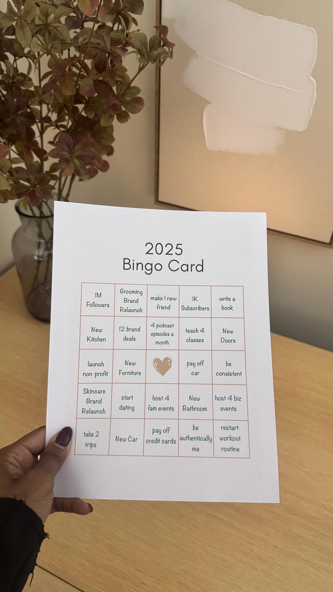 2025 Bingo Goal Card - Etsy