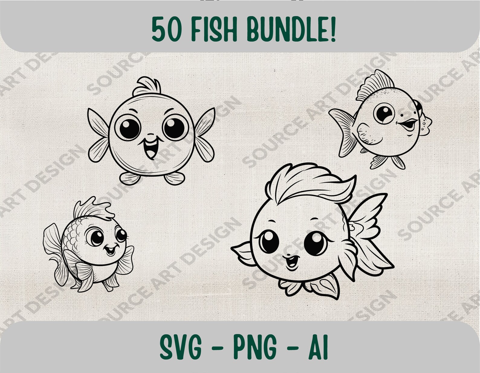 50 Fish SVG PNG, Fish Graphics, Tropical Fish Svg, Colorful Fish Svg ...
