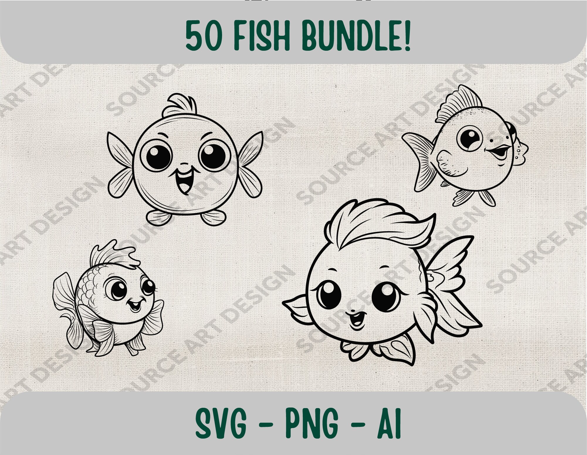 50 Fish SVG PNG, Fish Graphics, Tropical Fish Svg, Colorful Fish Svg ...