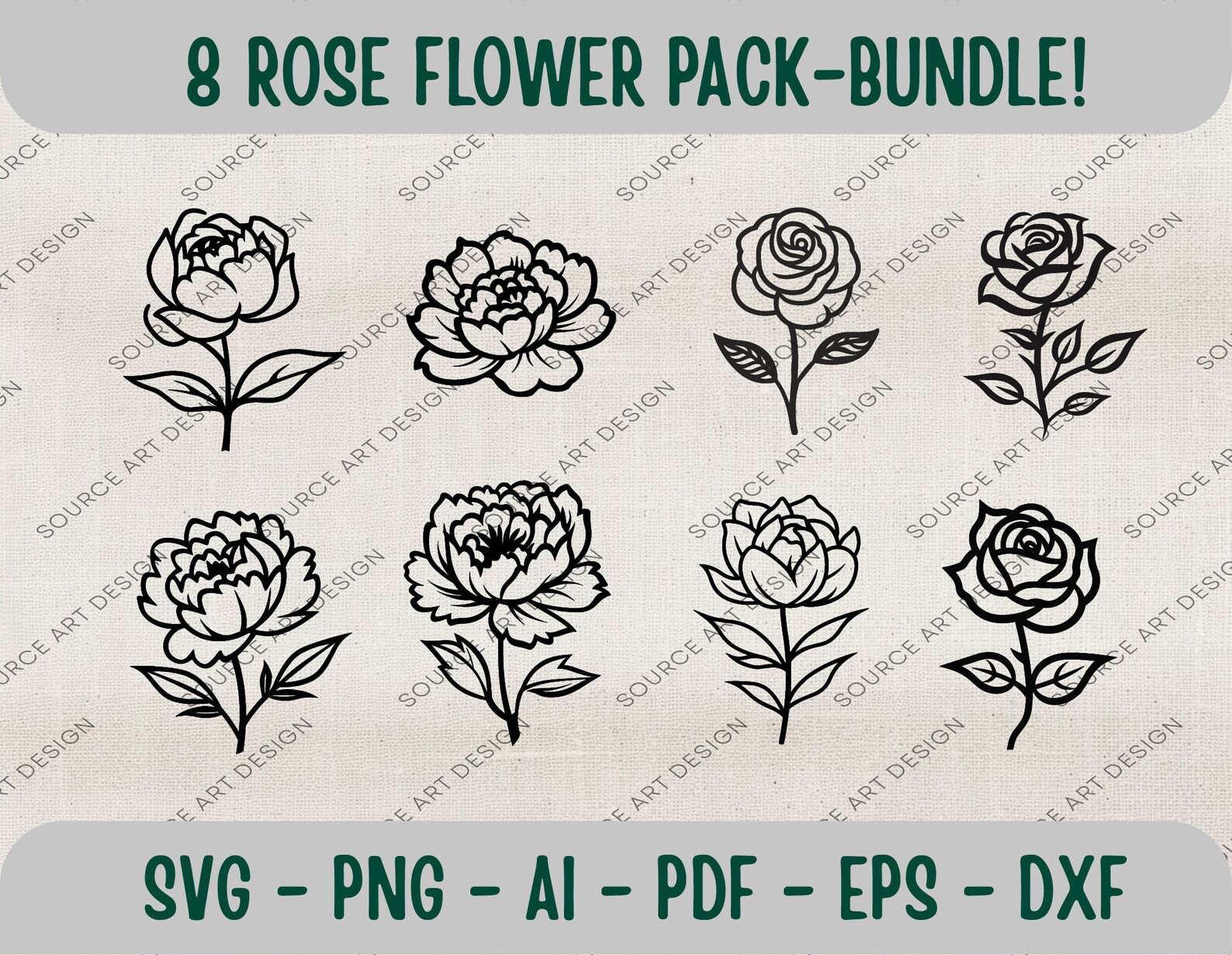 ROSE SVG Bundle, ROSES Svg Bundle, Rose Clipart Bundle, Rose Svg Cut ...