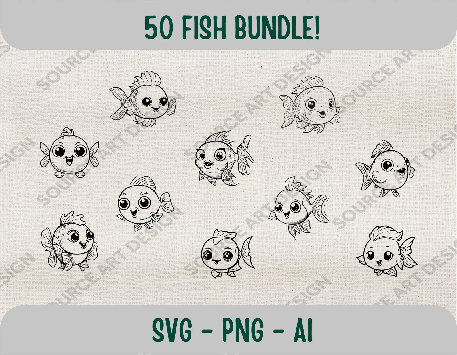 50 Fish SVG PNG, Fish Graphics, Tropical Fish Svg, Colorful Fish Svg ...