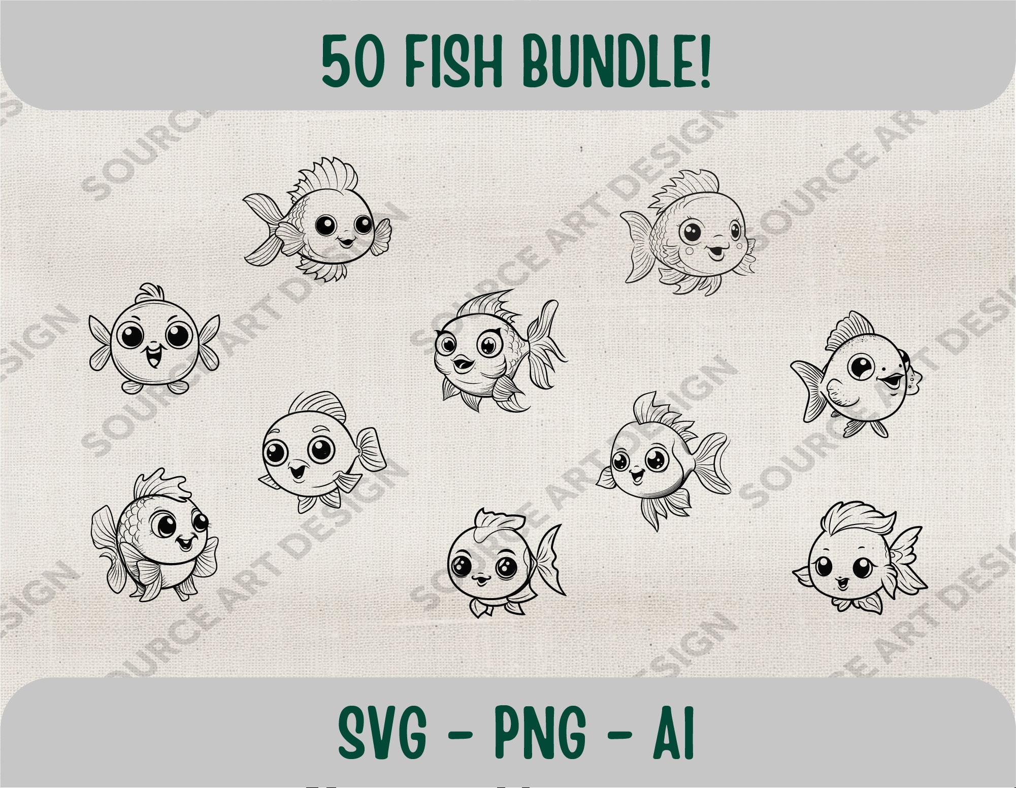 50 Fish SVG PNG, Fish Graphics, Tropical Fish Svg, Colorful Fish Svg ...